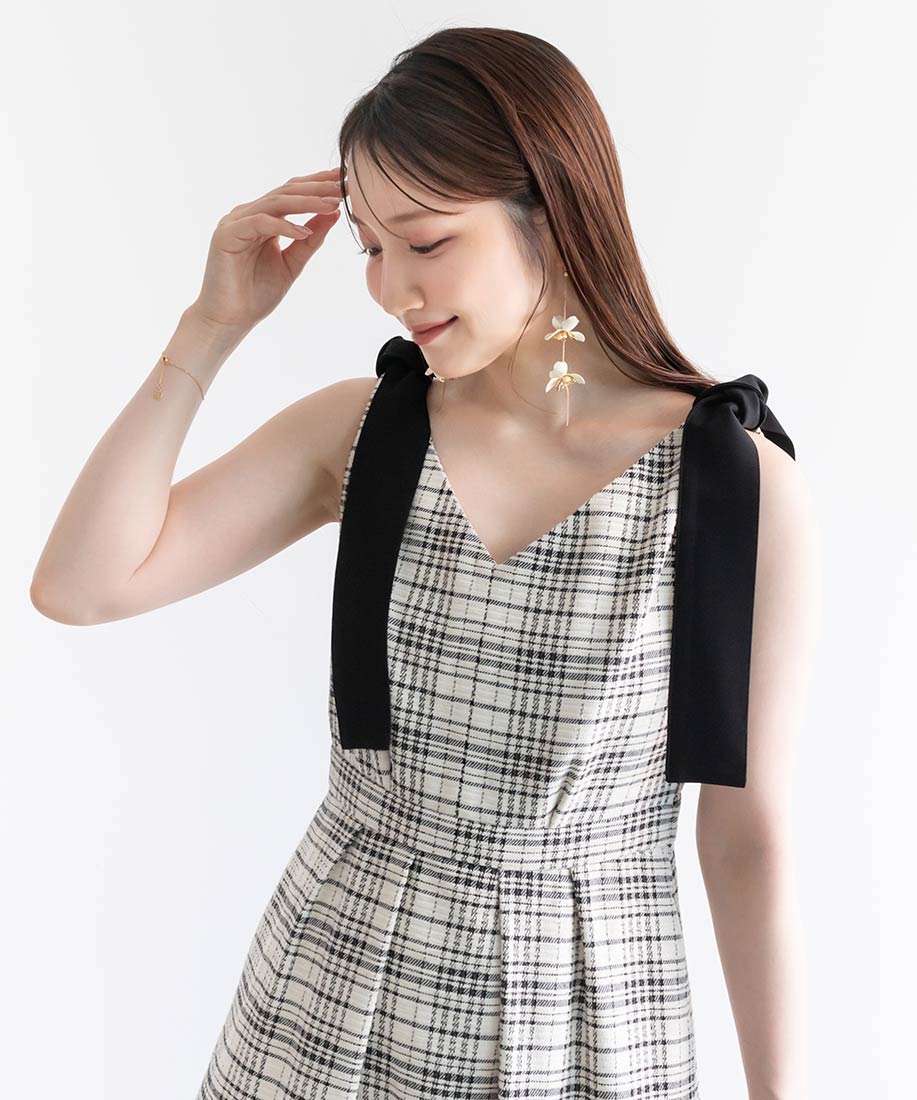 SALE】モノトーンビックチェック柄ワンピースRANDA公式サイト SALE】モノトーンビックチェック柄ワンピースRANDA公式サイト