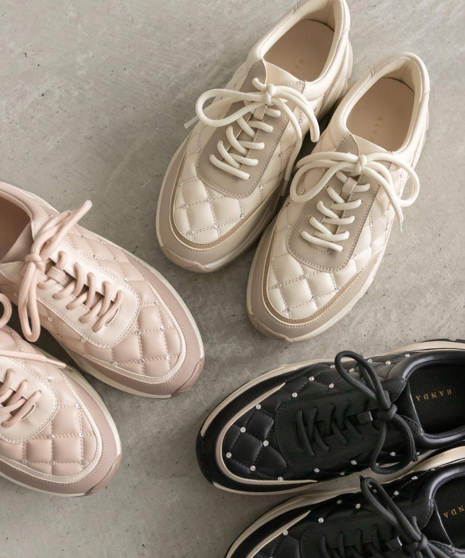 【SALE】ビジューキルティングスニーカーRANDA公式サイト