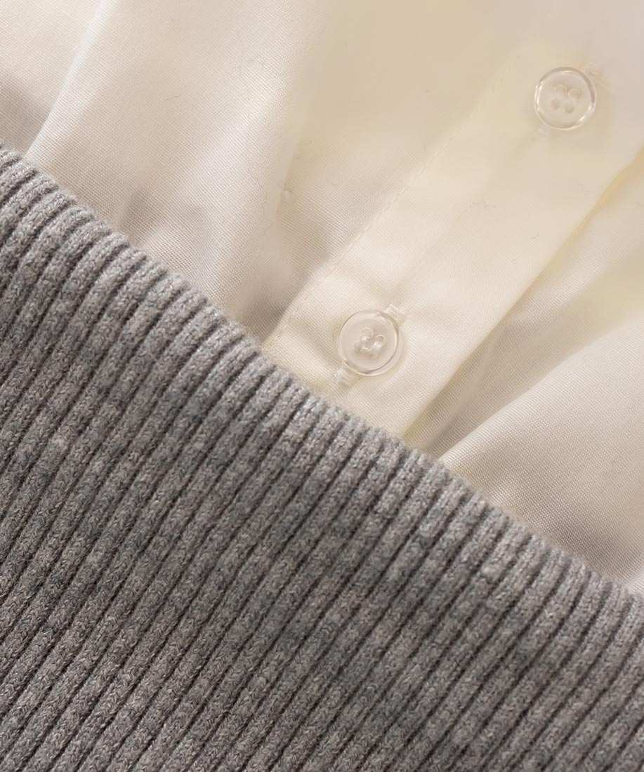 SALE】シャツドッキングオフショルニットワンピース|RANDA公式 SALE】シャツドッキングオフショルニットワンピース|RANDA公式